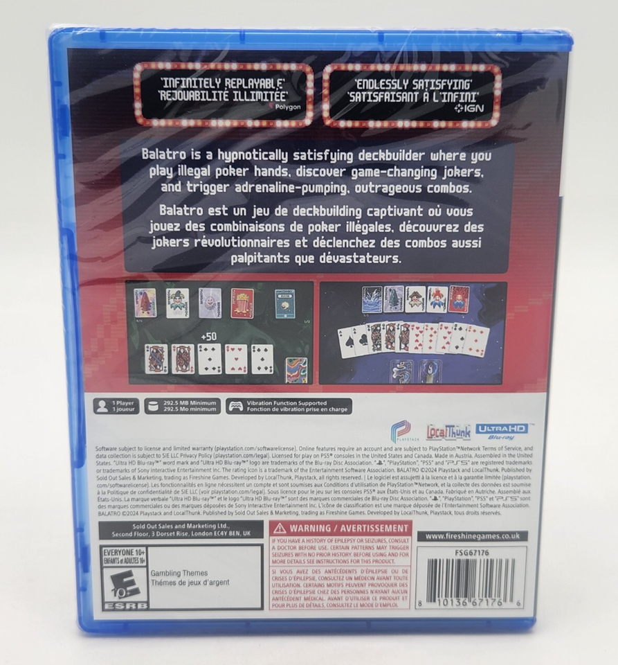 Balatro Special Edition (PlayStation 5 PS5) Brand New Factory Sealed US ...