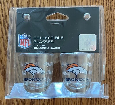 NFL Denver Broncos Set of 2 Shot Glasses Football Logo | eBay
