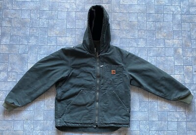 Carhartt Chapman Jacket Coat Men’s L Green Hooded Pockets Made In ...