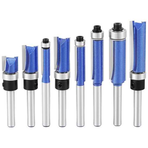 8Pcs 1/4inch Shank Flush Trim Router Bits and Pattern Flush Trim Router ...
