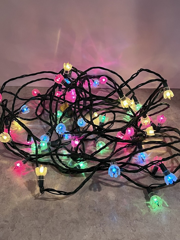 50 Miniature Tulip Flower Petal String Lights Christmas Tree Reflector ...