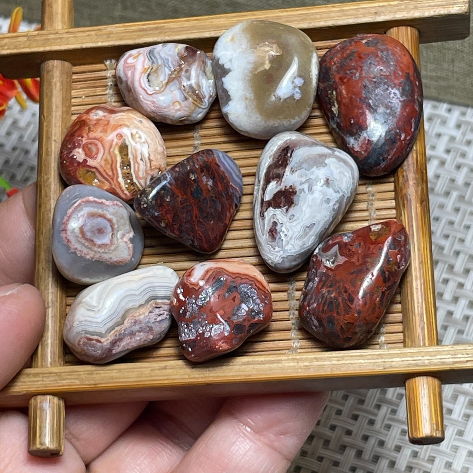 10pcs Raw Crazy Lace Mexican stone Polished gem stone decoration ...