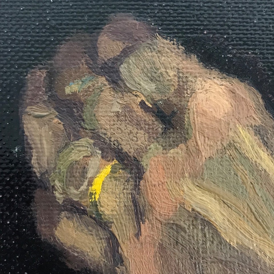 Original Painting Female Portrait With Glasses Unmounted Canvas RMF20 ...