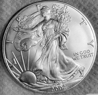 2002 WALKING LIBERTY AMERICAN EAGLE .999 FINE SILVER DOLLAR ...