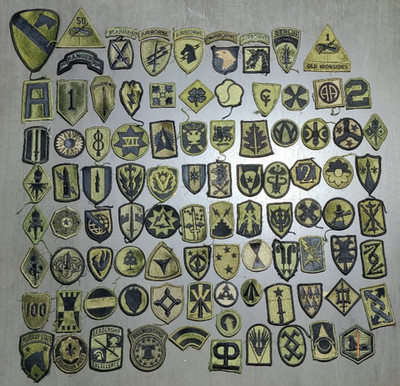 Genuine US Army Unit Patches Subdued - Lot of 97 original patches and ...
