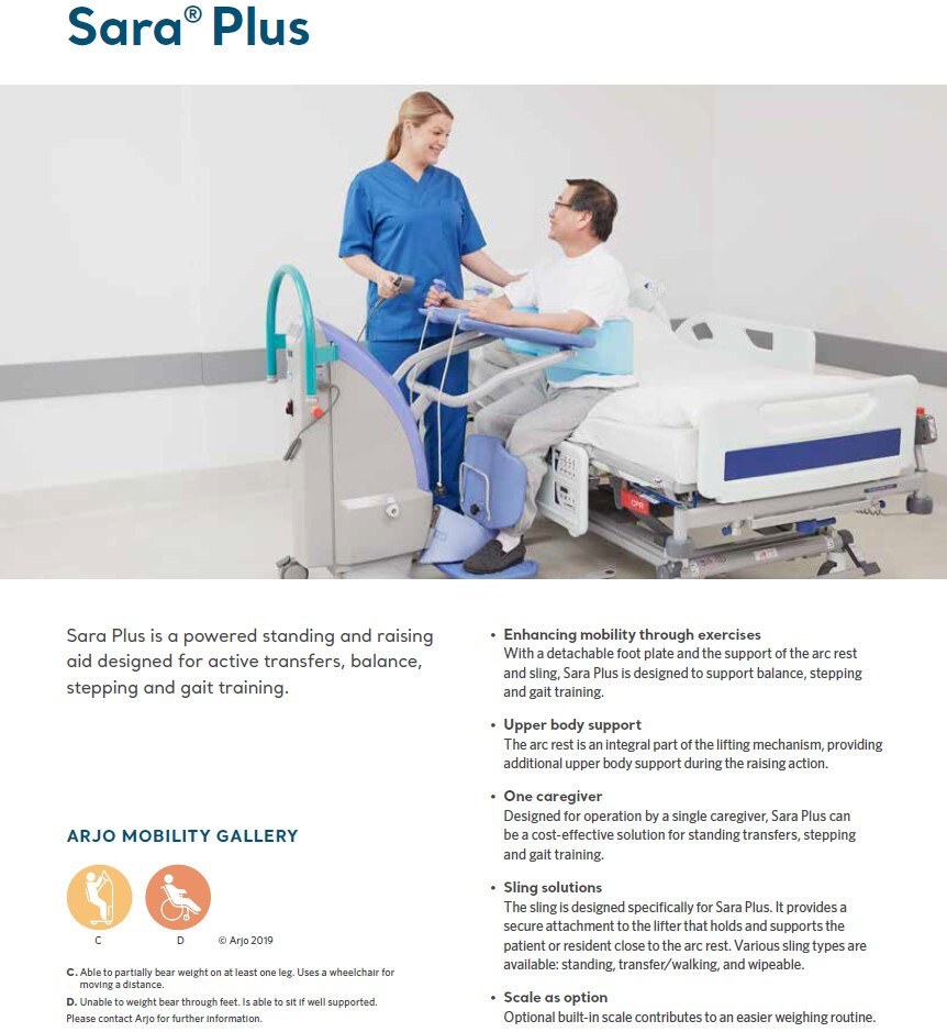 ARJO ENCORE / SARA PLUS BATTERY POWERED SIT-TO-STAND LIFT w/ SCALE ...