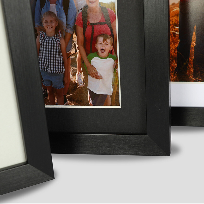 30x30cm BLACK FRAME incl DARK GREEN Mount for FOUR 6x4 PHOTO MULTI ...