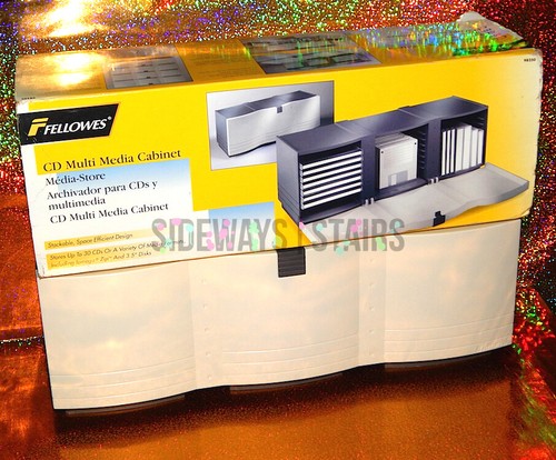 FELLOWES MULTI MEDIA STORAGE CABINET cd floppy disk cd-rom ps1 ...