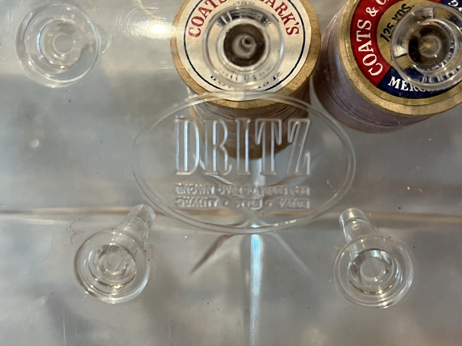 MCM Dritz Spool Box No 786 Starburst Acrylic Clear Sewing Box | eBay