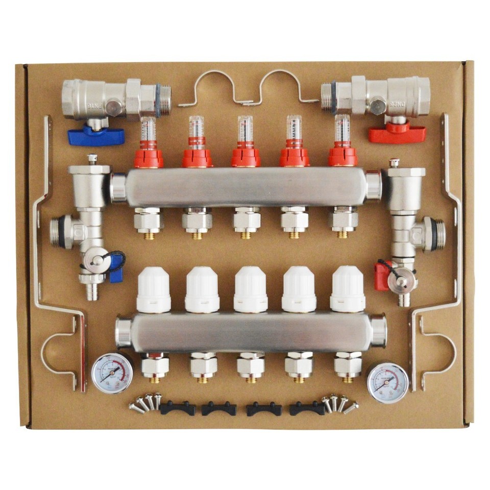 5 Branches Temperature Control Stainless Steel Geothermal Water ...