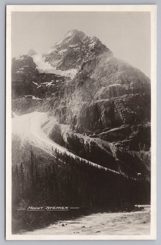 Mount Stephen River Snow British Columbia Canada RPPC Postcard Vtg ...