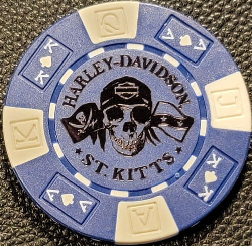 HD ST. KITTS ~ (Blue AKQJ) International Harley Davidson Poker Chip | eBay