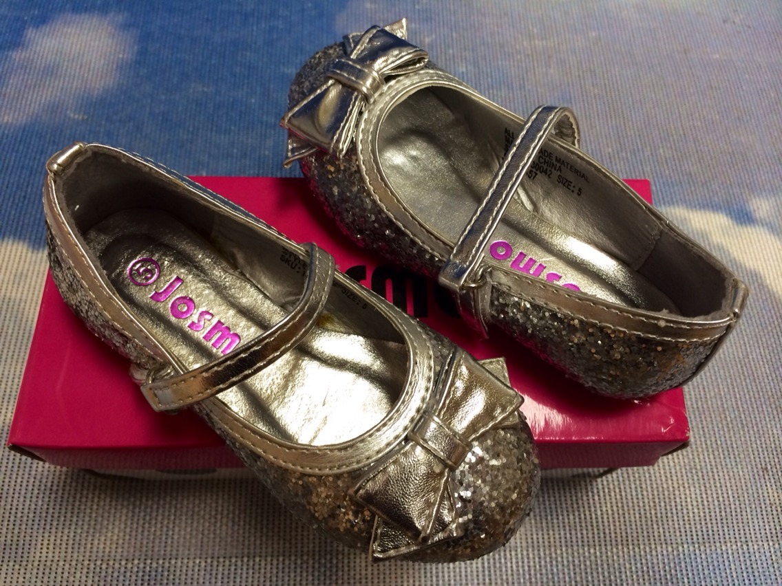 Josmo Glitter Hook & Loop Mary Janes Flats Causal / Dress Shoe Toddler ...