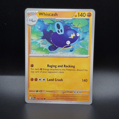 Whiscash 109/197 - Obsidian Flames - Regular - Uncommon - Pokemon Card ...