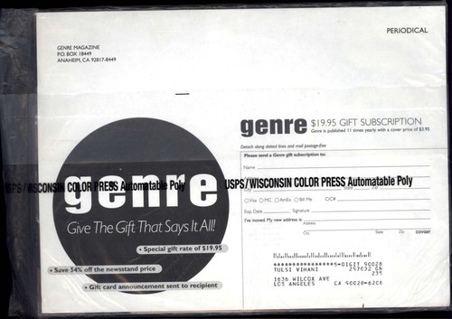 GENRE magazine September 1999 * Sealed in Mailing bag | eBay