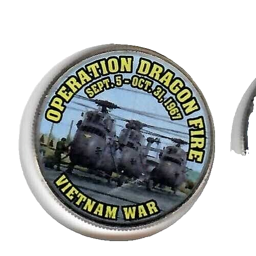 Vietnam War ~ OPERATION DRAGON FIRE~ Colorized JFK Kennedy Half Dollar ...