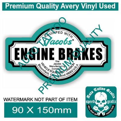 JACOBS ENGINE BRAKES Decal Sticker Vintage Americana Rat Rod Hot Rod ...
