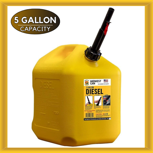 MIDWEST CAN 8610 5 GALLON DIESEL CAN QUICK FLOW PORTABLE FUEL CONTAINER ...