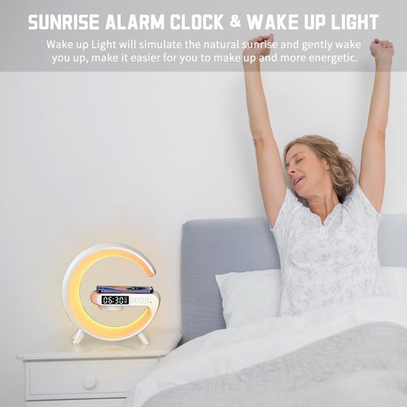 Smart LED Lamp G Bluetooth Speaker Wireless Charger RGB Alarm Clock ...