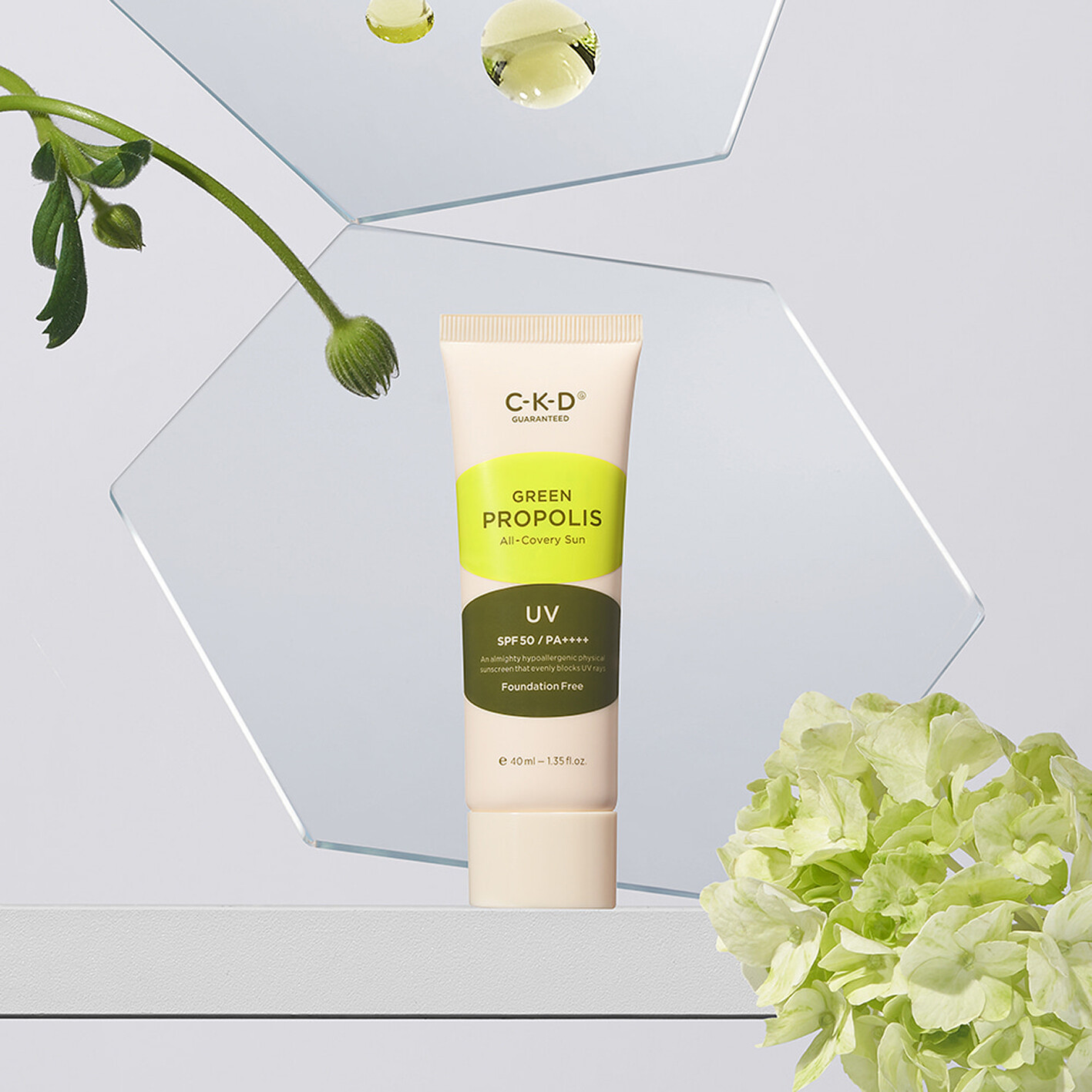 CKD Green Propolis All-Covery Sun SPF50+/PA++++ 40ml + 40ml Double Set ...