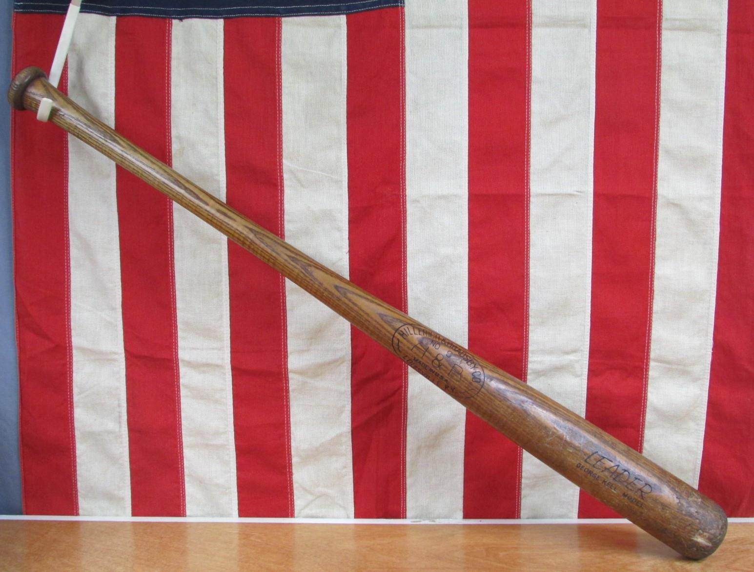 Vintage 1950s Hillerich Bradsby H&B Wood Baseball Bat No.9 HOF George ...