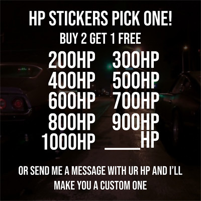 Horsepower vinyl decal sticker Turbo race Funny Car Vinyl Sticker Jdm ...