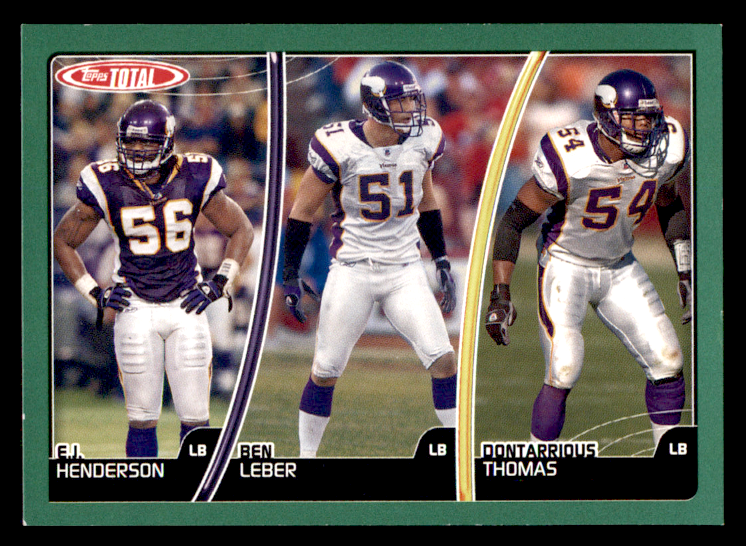 2007 Topps Total E.J. Henderson/D Thomas/B Leber card #316 Minnesota ...