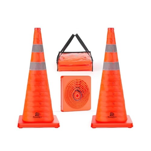 Portable Safety Cones, 2 Pack with Foldable Design for Easy Transport ...