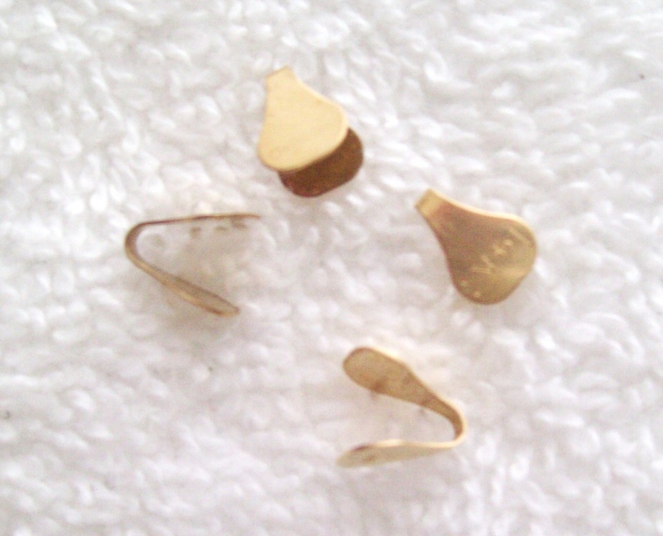 14K Yellow Gold (4) Flat Chain Endcaps w/ Solder Flush Findings | eBay