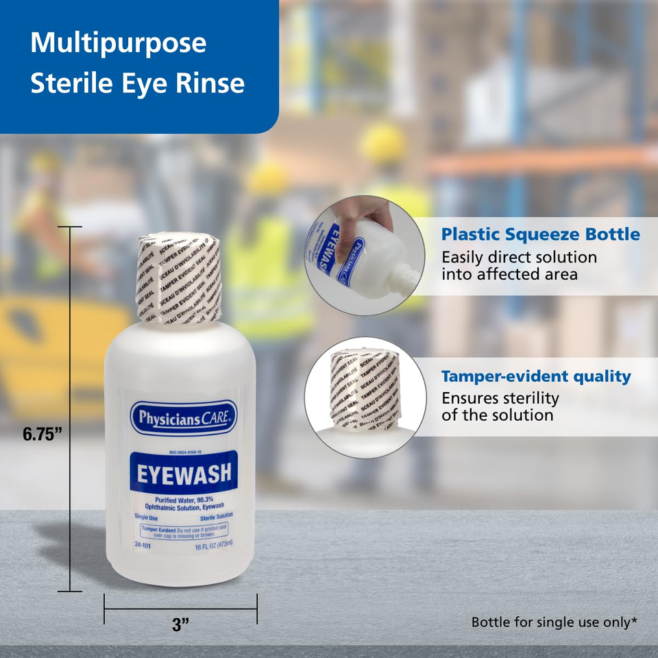 Eye Wash Solution, Sterile Isotonic Solution Flushing & Irrigating Eyes ...