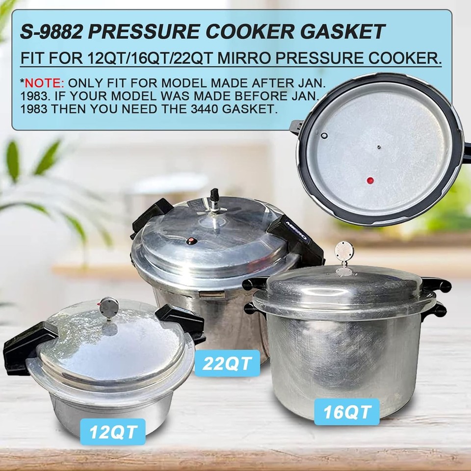 Replacement Mirro Pressure Cooker Gasket S-9882 For 12qt/16qt/22qt ...
