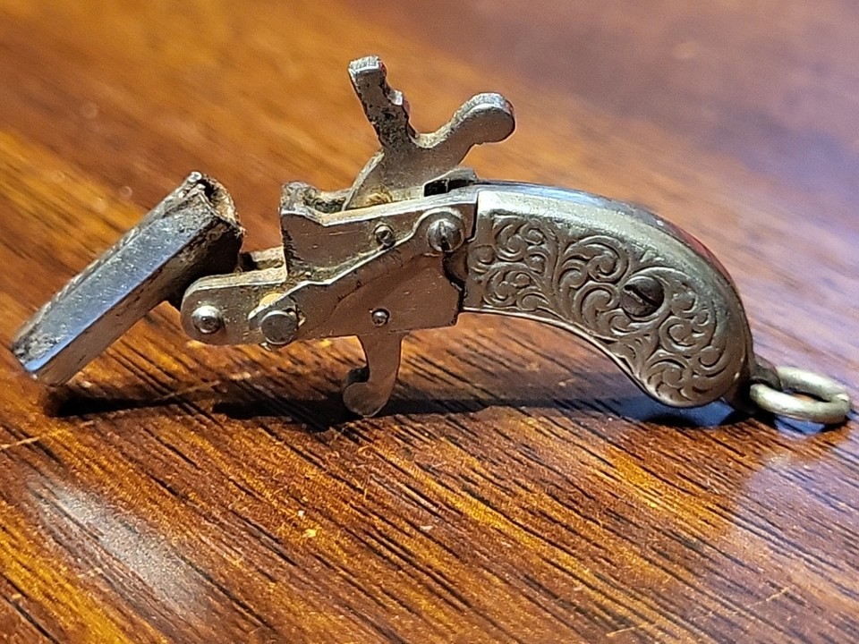 Antique Austrian Mini Pinfire Cap Gun Key Chain Pocket Watch Fob | eBay