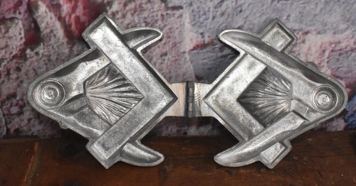 Vintage Masonic Freemason Compass Pewter Hinged Ice Cream Chocolate ...
