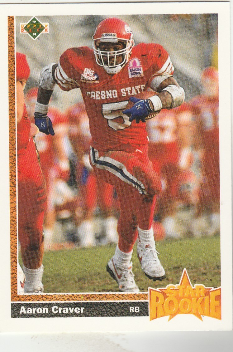 FREE SHIPPING-MINT-1991 Upper Deck #19 Aaron Craver Dolphins PLUS BONUS ...