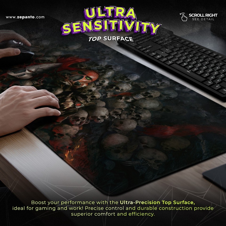 Warhammer 40K Skull Throne Desk Mat - Chaos Warrior Mouse Pad for Grim ...