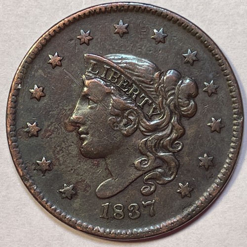 1837 Head of 1837 Medium Letters Large Cent Extremely Fine XF Coin ...