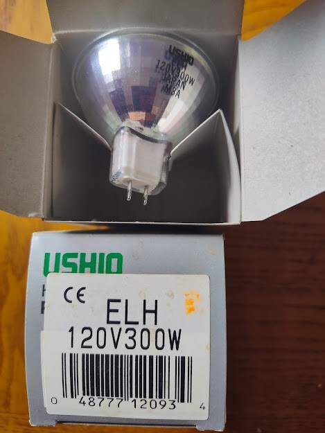 USHIO Halogen Projector Bulb #ELH 300 Watt 120Volt MR16 - Price per ...