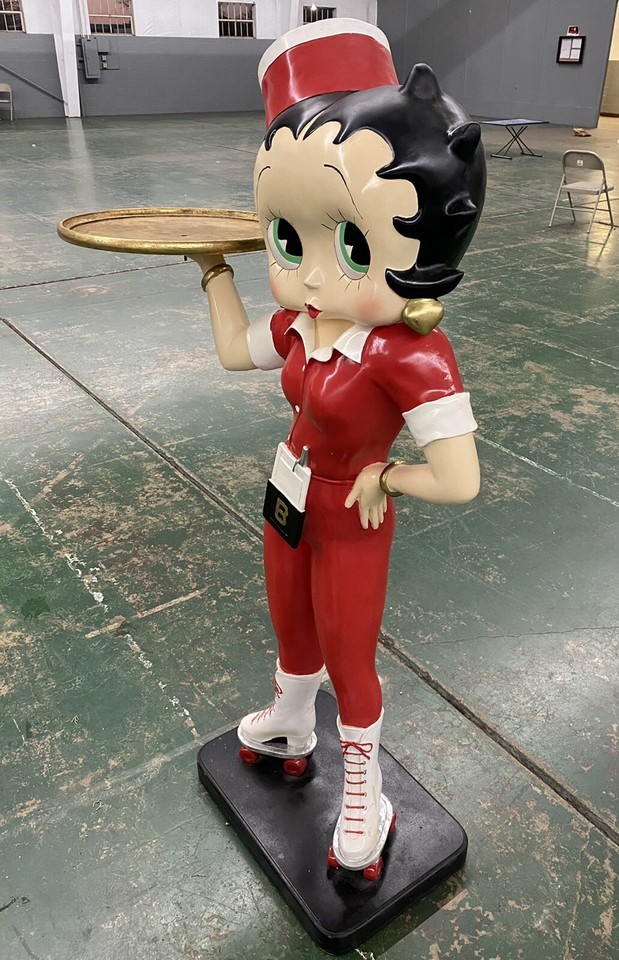 RARE Life Size Betty Boop 5.5’ Foot Waitress Skating Pub Bar Car Hop ...