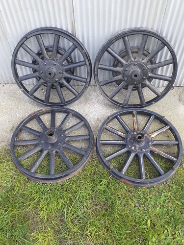 FORD MODEL T WHEELS 20-21" 12-SPOKE WOOD WOODEN LOT of 4 Vintage Rear ...