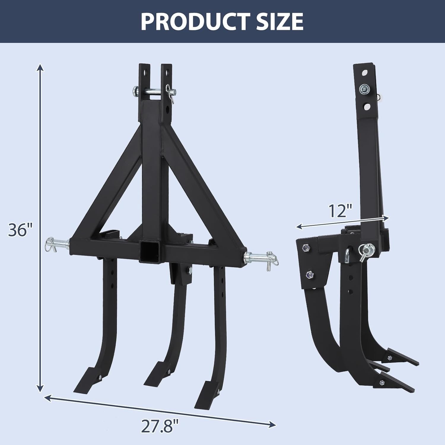 Heavy-Duty 3-Point Middle Buster Plow Adjustable Depth with 3 ...