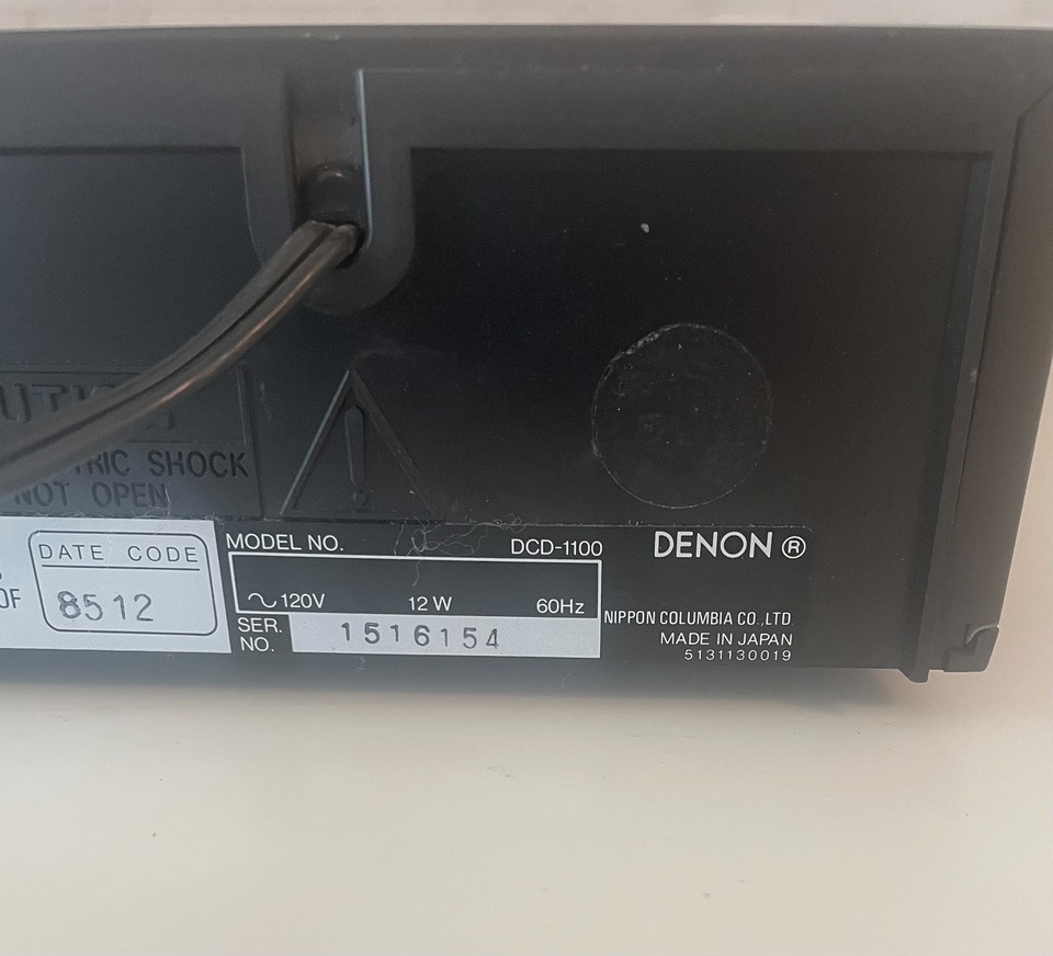Denon DCD-1100 PCM Audio Tech. CD Player With Remote. Tested Working ...