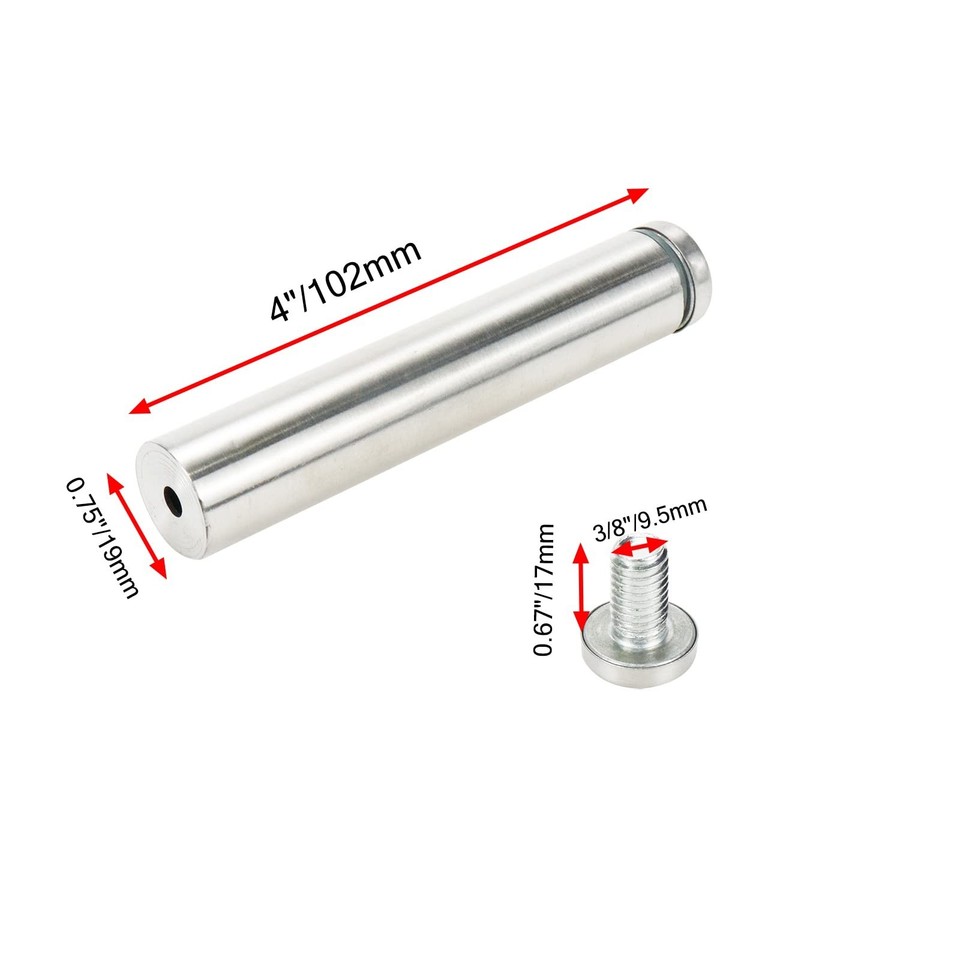 Sign Standoff Screws 0.75" Dia 4" Length Glass Standoff Bolts Stainless ...