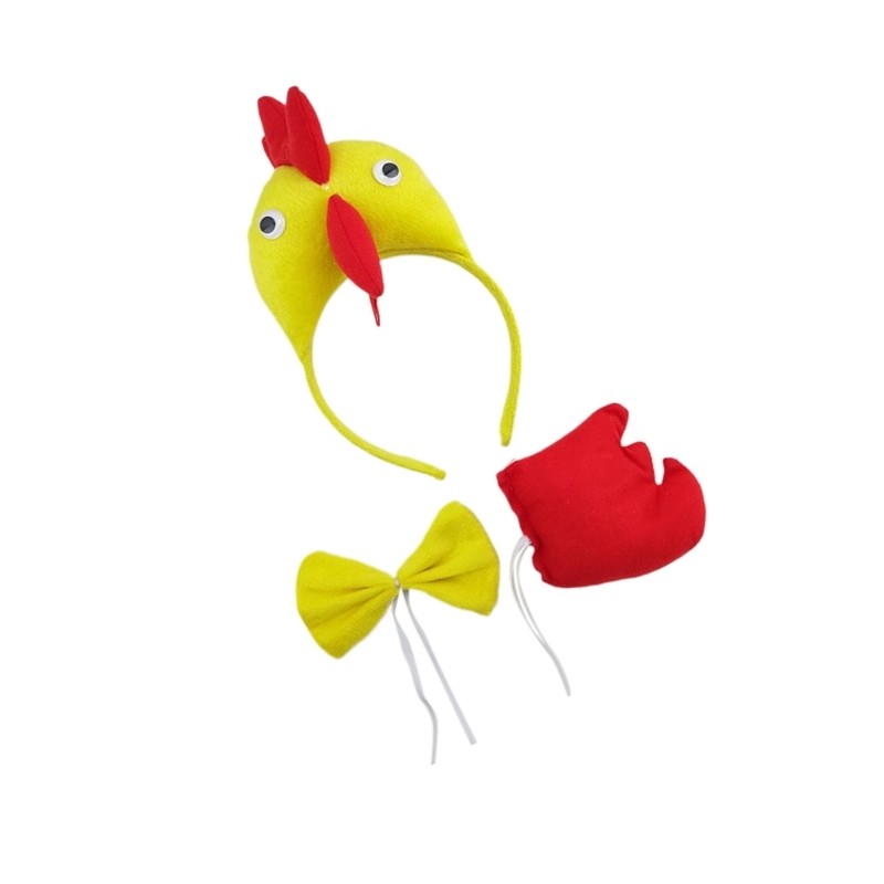3PCS Child Rooster Cosplay Costume Halloween Chicken Dress Up Costume ...