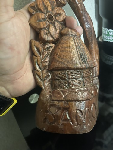 VINTAGE SAMOA TROPICAL HAND CARVED TIKI WOOD STATUE SCULPTURE 12” TALL ...