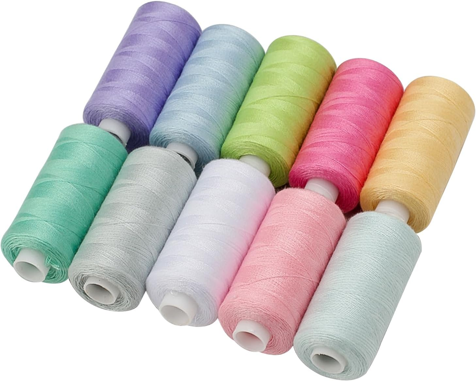 Sewing Thread Assortment Coil 10 Colors 400 Yards per Spool 40S/2 ...