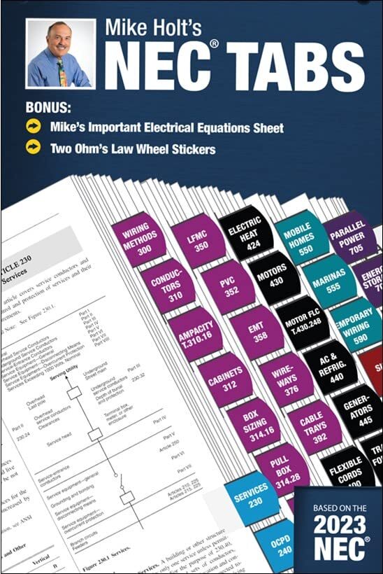 Mike Holt's Electrical Code Tabs Based On The 2023 NEC with 96 Tabs and ...