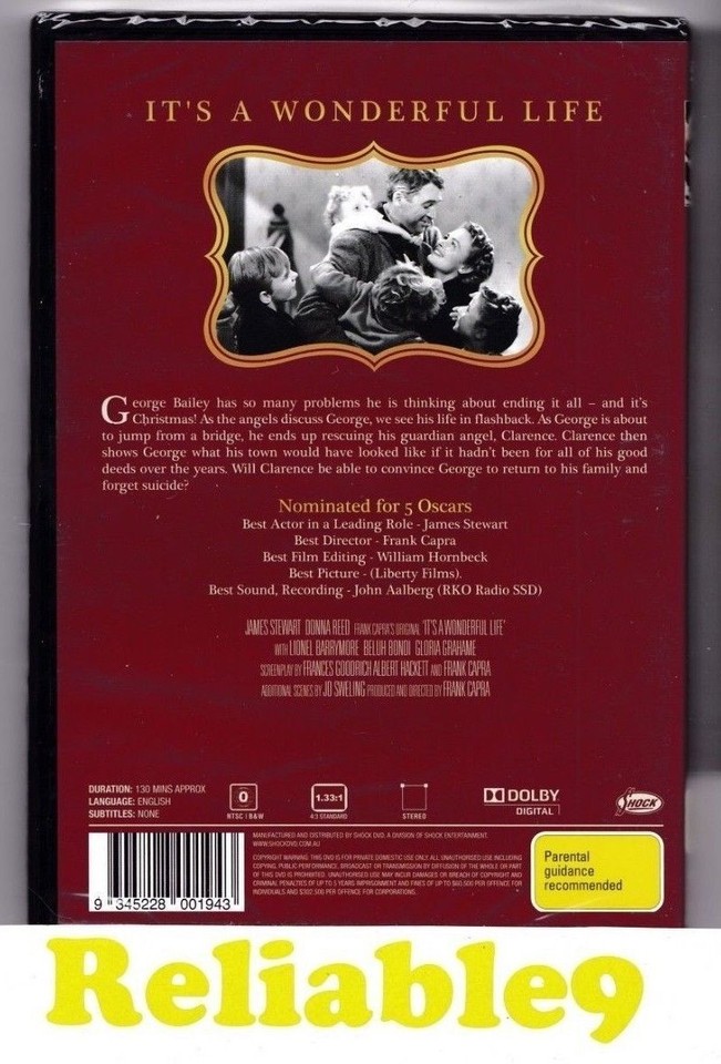 James Stewart+Donna Reed- It's a wonderful life DVD Sealed Region free ...