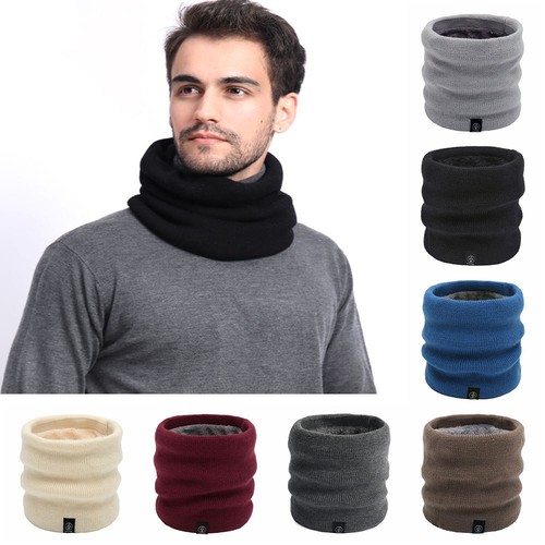 Windproof Neck Warmer Circle Loop Scarves Winter Neck Gaiter Knitted ...