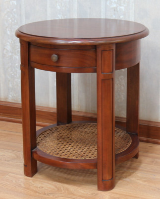 Mahogany Side Table | Drawer & Low Rattan Shelf | Hemingway Range NEW ...