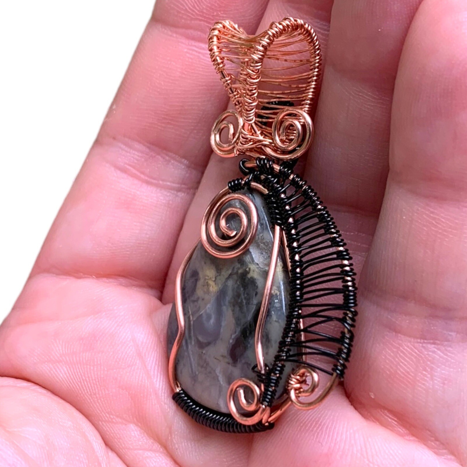 Natural Picasso Jasper Unique Copper Birthday Gift For Him Wire Wrapped ...